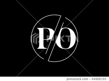 Initial Monogram Letter P O Logo Design Vector... - Stock Illustration ...