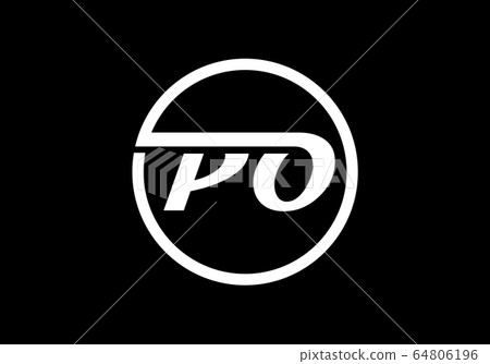 Initial Monogram Letter P O Logo Design Vector... - Stock Illustration ...