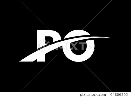 Initial Monogram Letter P O Logo Design Vector... - Stock Illustration ...