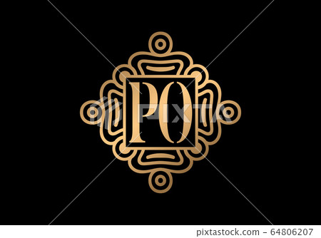 Initial Monogram Letter P O Logo Design Vector... - Stock Illustration ...