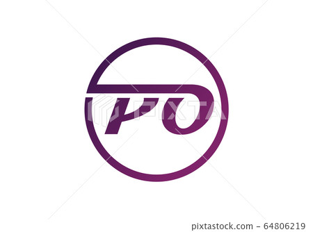 Initial Monogram Letter P O Logo Design Vector... - Stock Illustration ...