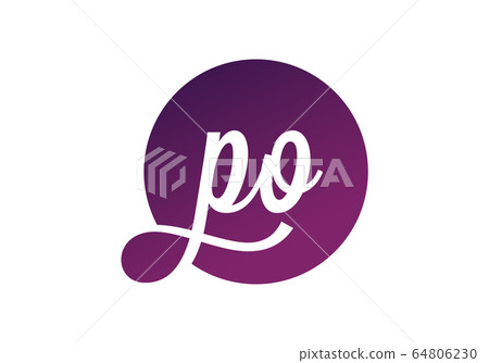 Initial Monogram Letter P O Logo Design Vector... - Stock Illustration ...