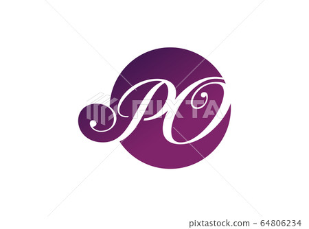 Initial Monogram Letter P O Logo Design Vector... - Stock Illustration ...