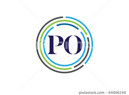 Initial Monogram Letter P O Logo Design Vector... - Stock Illustration ...