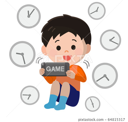 Game addiction boy illustration - Stock Illustration [64815317] - PIXTA