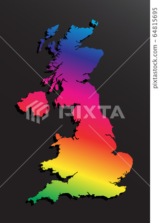 Creative lgbt map country United Kingdom, Britain - Stock Illustration ...