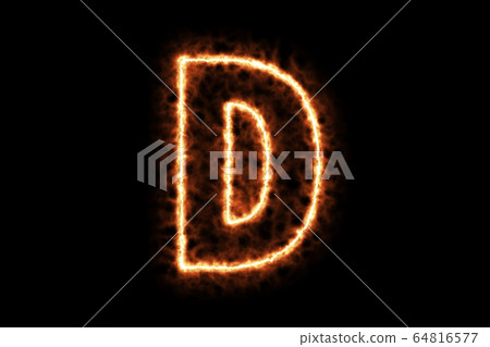 Fire burning forming letter D, capital English - Stock Illustration ...