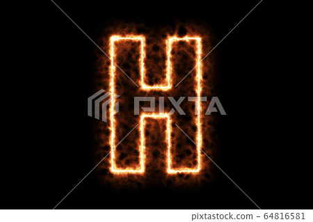 Fire burning forming letter H, capital English - Stock Illustration ...
