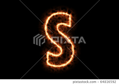 Fire burning forming letter S, capital English - Stock Illustration ...