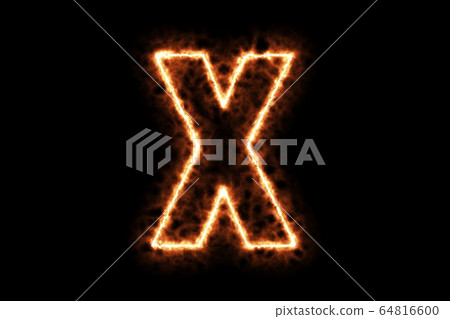 Fire burning forming letter X, capital English - Stock Illustration ...