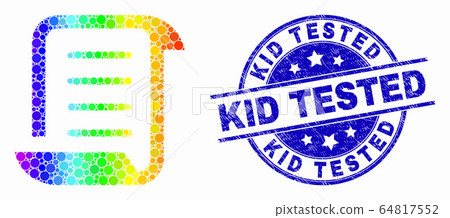 Vector Rainbow Colored Pixelated Scroll List... - Stock Illustration ...