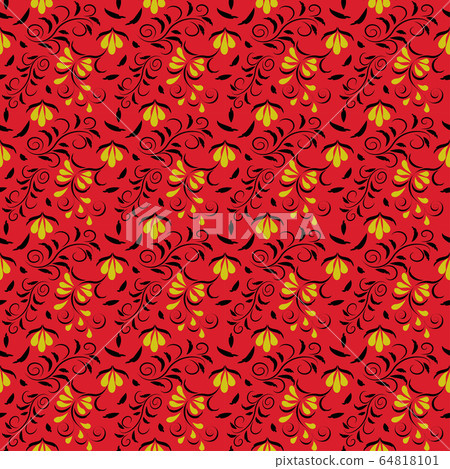 seamless pattern exotic shapes with flowers and - Stock Illustration ...
