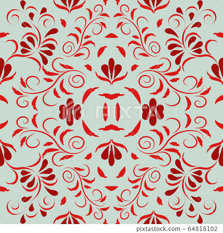 seamless pattern exotic shapes with flowers and - Stock Illustration ...