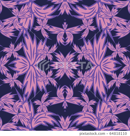 seamless pattern exotic shapes with flowers and - Stock Illustration ...