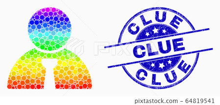 Vector Bright Dotted Boss Icon and Distress... - Stock Illustration ...