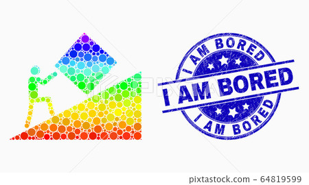 Vector Bright Dot Absurd Work Icon and Grunge I... - Stock Illustration ...