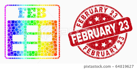 Vector Bright Dot February Calendar Icon and... - Stock Illustration ...