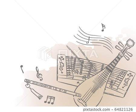 Background material using Chinese musical... - Stock Illustration ...