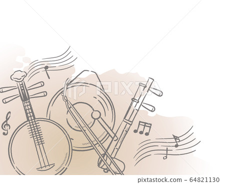 Background material using Chinese musical... - Stock Illustration ...