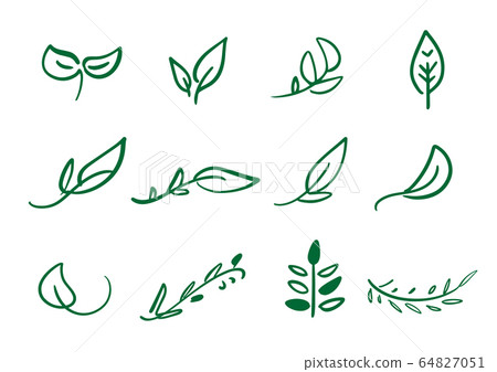 Green leaf mark set - Stock Illustration [64827051] - PIXTA