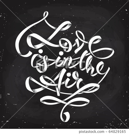Love is in the Air poster with motivational... - Stock Illustration ...