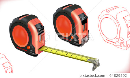 Realistic Tape measure isolated on white - Stock Illustration [64829392 ...