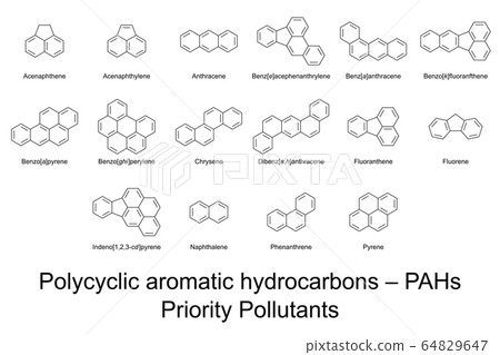 Priority Pollutants. 16 polycyclic aromatic...-插圖素材 [64829647] - PIXTA圖庫