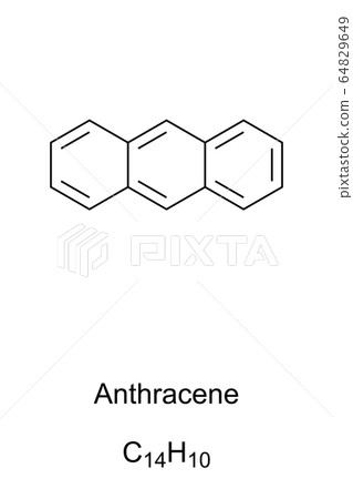 Anthracene skeletal formula and molecular... - Stock Illustration ...