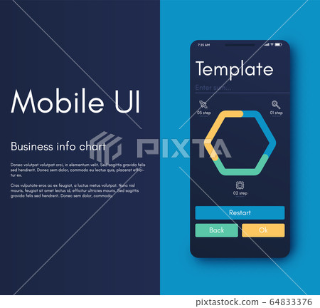 Mobile application interface. Ui design, vector - Stock Illustration ...