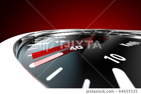 Close up of a car speedometer with the needle - Stock Illustration ...
