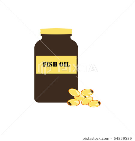 Fish oil pills healthy nutrient vector - Stock Illustration [64839589 ...