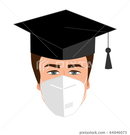 University graduate student in bonnet and... - Stock Illustration ...