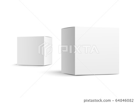 Two paper boxes Mockup isolated on White... - Stock Illustration ...