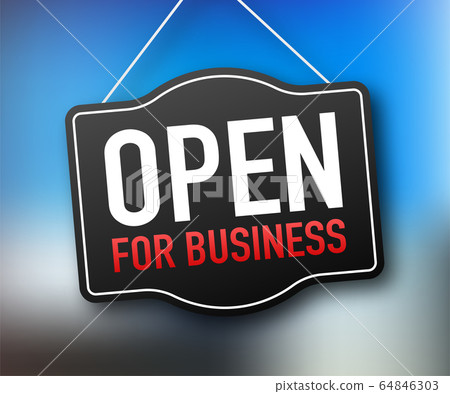 Open for business sign. Flat design for business - Stock Illustration ...