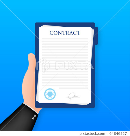Contract agreement paper blank with seal. Vector - Stock Illustration ...
