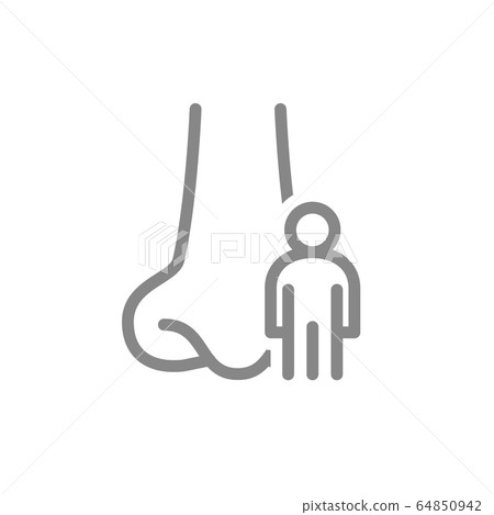 Human nose with man line icon. Olfactory organ... - Stock Illustration ...
