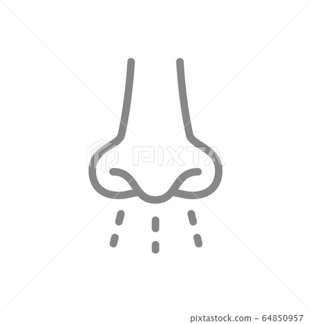 Human nose with and aroma smell line icon.... - Stock Illustration ...