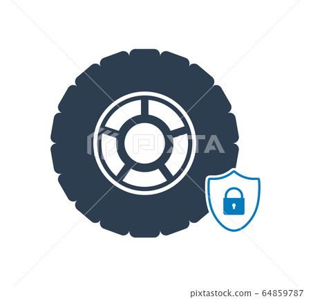 Car Protection Icon. Flat style vector EPS. - Stock Illustration ...