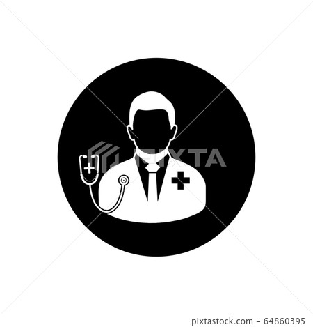 Doctor Icon. Rounded Button style vector EPS. - Stock Illustration ...