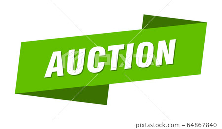 auction banner template. auction ribbon label sign - Stock Illustration ...