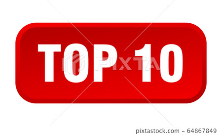 top 10 button. top 10 square 3d push button - Stock Illustration ...
