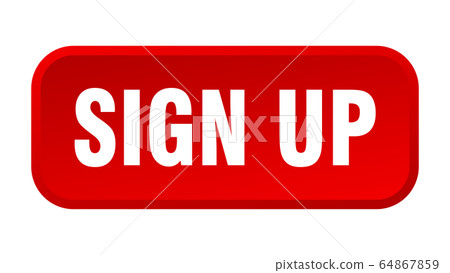sign up button. sign up square 3d push button - Stock Illustration ...