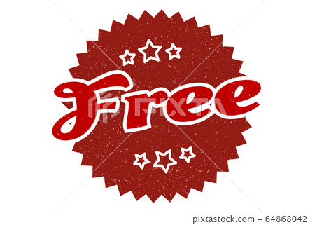free sign. free round vintage retro label. free - Stock Illustration ...