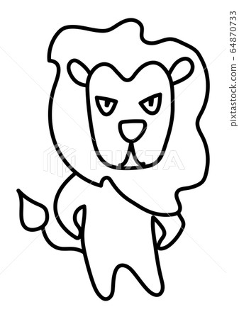 Strong lion line drawing - Stock Illustration [64870733] - PIXTA