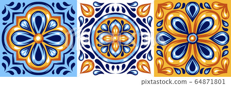 Italian ceramic tile pattern. Mediterranean... - Stock Illustration ...