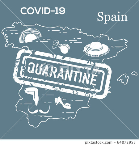 Coronavirus Pandemic COVID-19 Spain Quarantine - Stock Illustration ...
