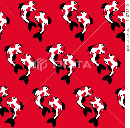 Red koi carps. Japanese seamless pattern. - Stock Illustration ...