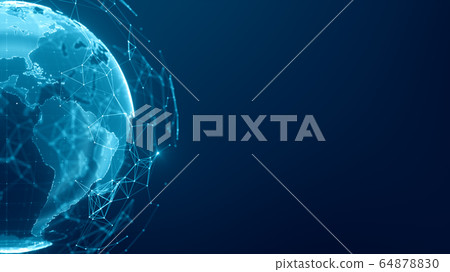 Communication technology global world network-插圖素材 [64878830] - PIXTA圖庫