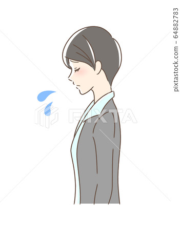 Side profile of a sad woman - Stock Illustration [64882783] - PIXTA