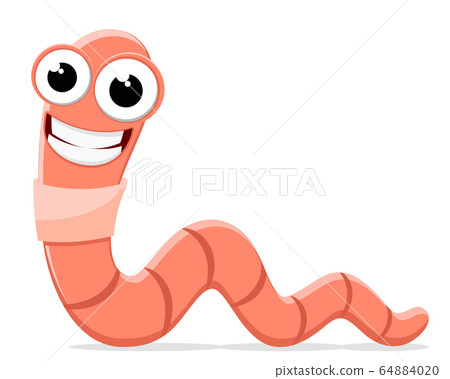 Worm creeps and smiles on a white background. - Stock Illustration ...